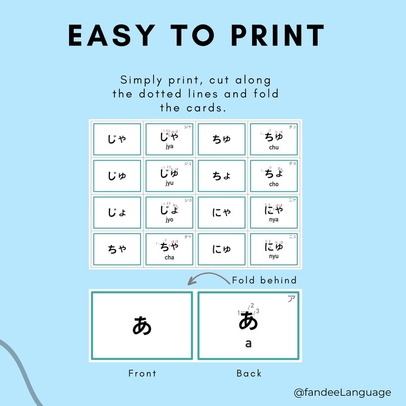 Japanese Alphabet Katakana Hiragana 208 Flashcards DIGITAL - Etsy