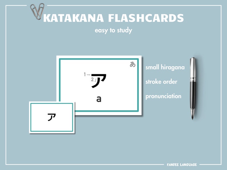 Japanese Katakana Alphabet 104 Flashcards DIGITAL DOWNLOAD | Study ...