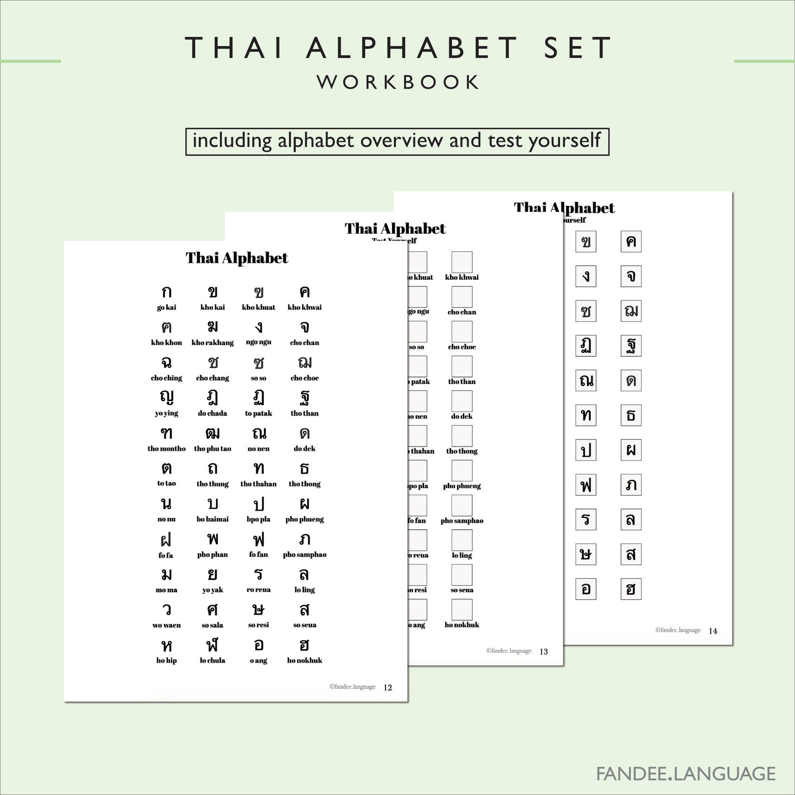 Thai Alphabet Vowels and Consonants Worksheets Notebook - Etsy Canada