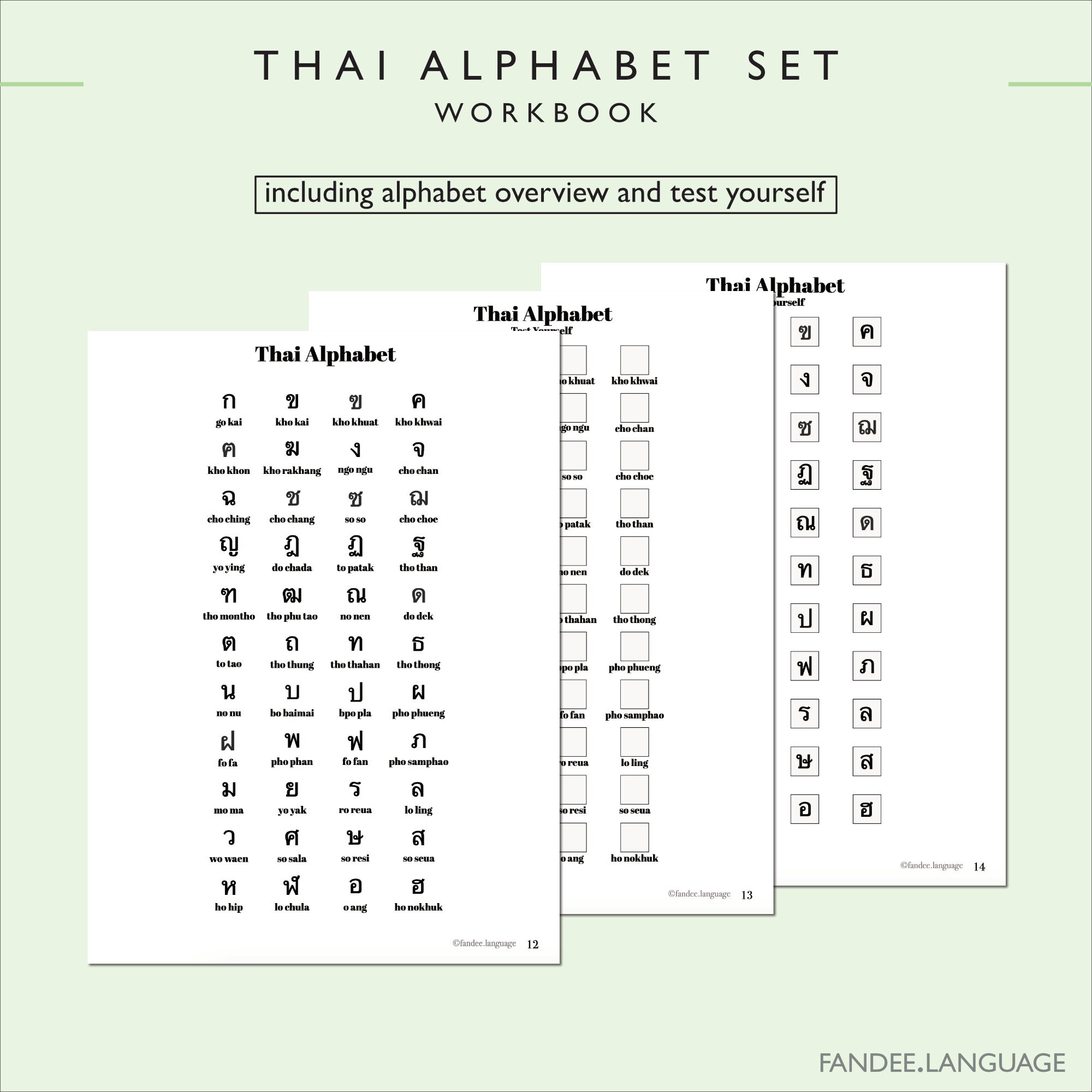 Thai Alphabet Vowels and Consonants Worksheets Notebook - Etsy UK