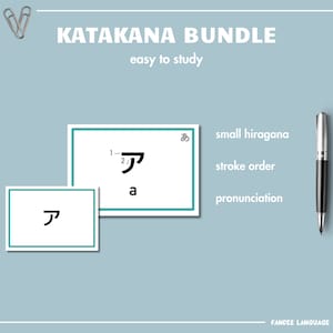 Japanese Alphabet Katakana Bundle Worksheets & Flashcards | Digital ...