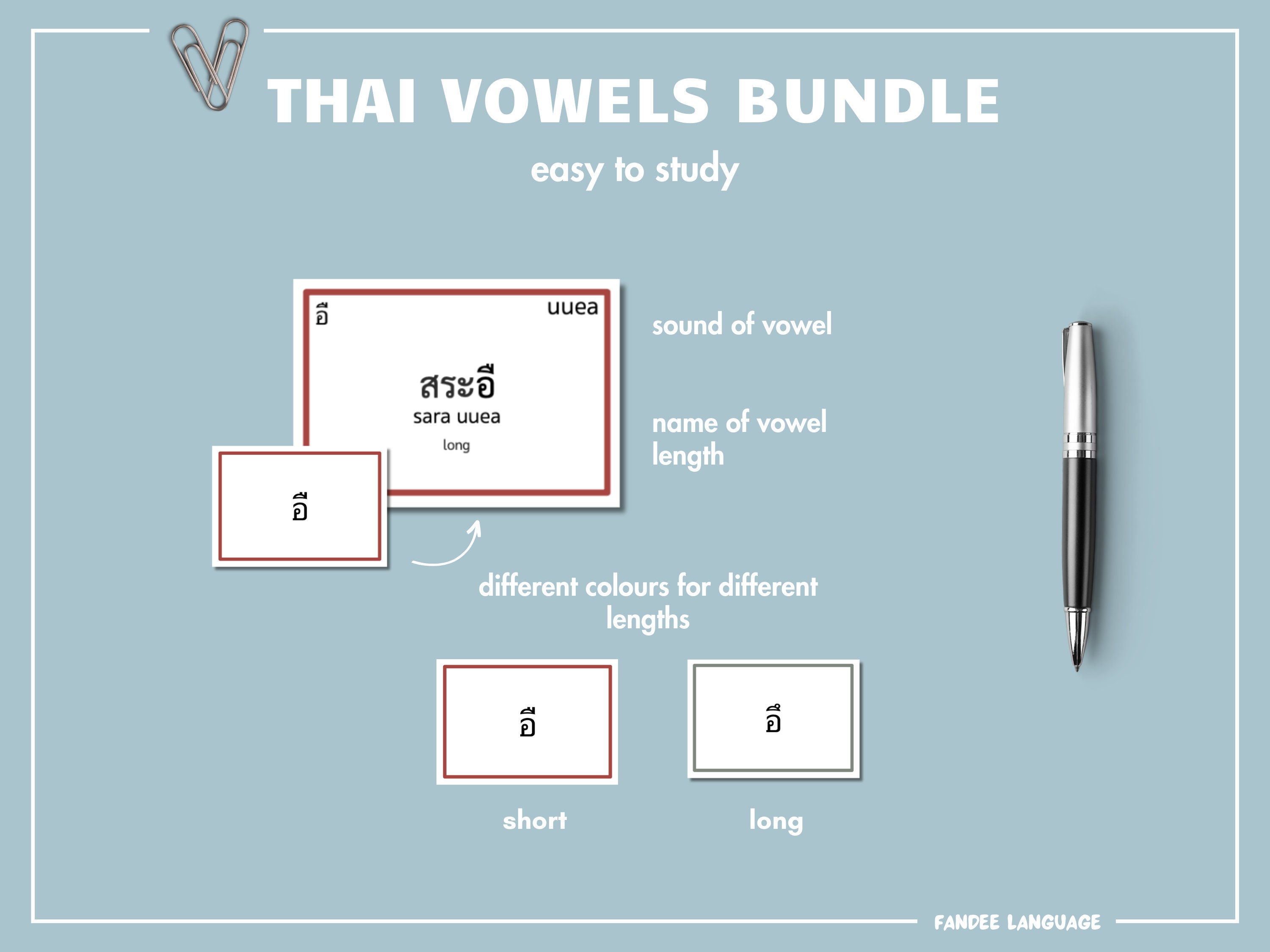 Thai Alphabet Vowel Bundle Workbook and Flashcards Digital Download ...