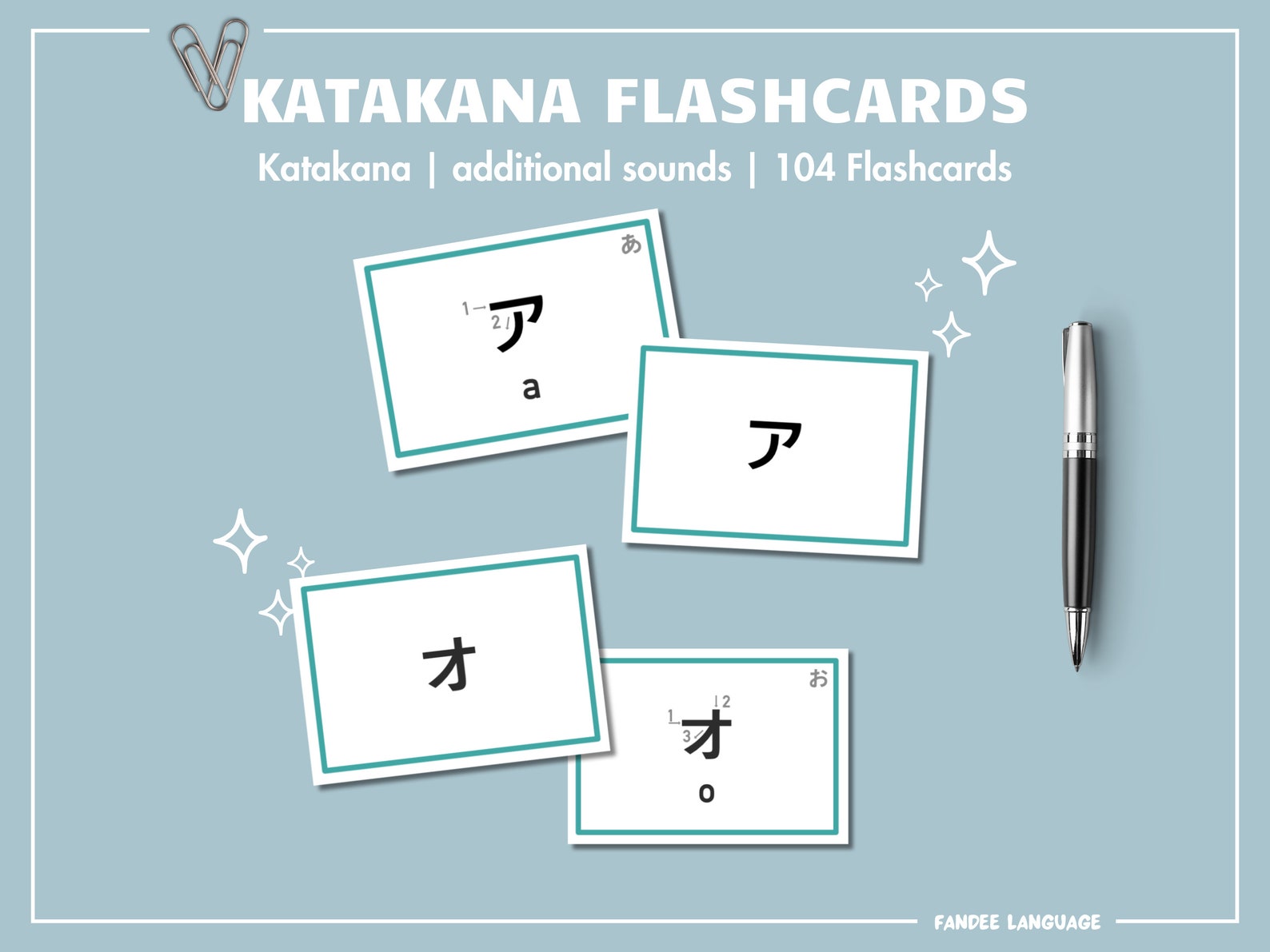 Japanese Katakana Alphabet 104 Flashcards DIGITAL DOWNLOAD | Study ...