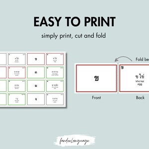 Thai Alphabet Consonants Flashcards DIGITAL DOWNLOAD Study Thai ...