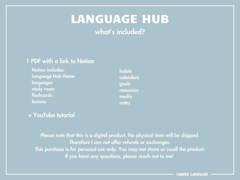 Notion Language Learning Template | Notion Language Planner, Students, Polyglots, Dashboard ...