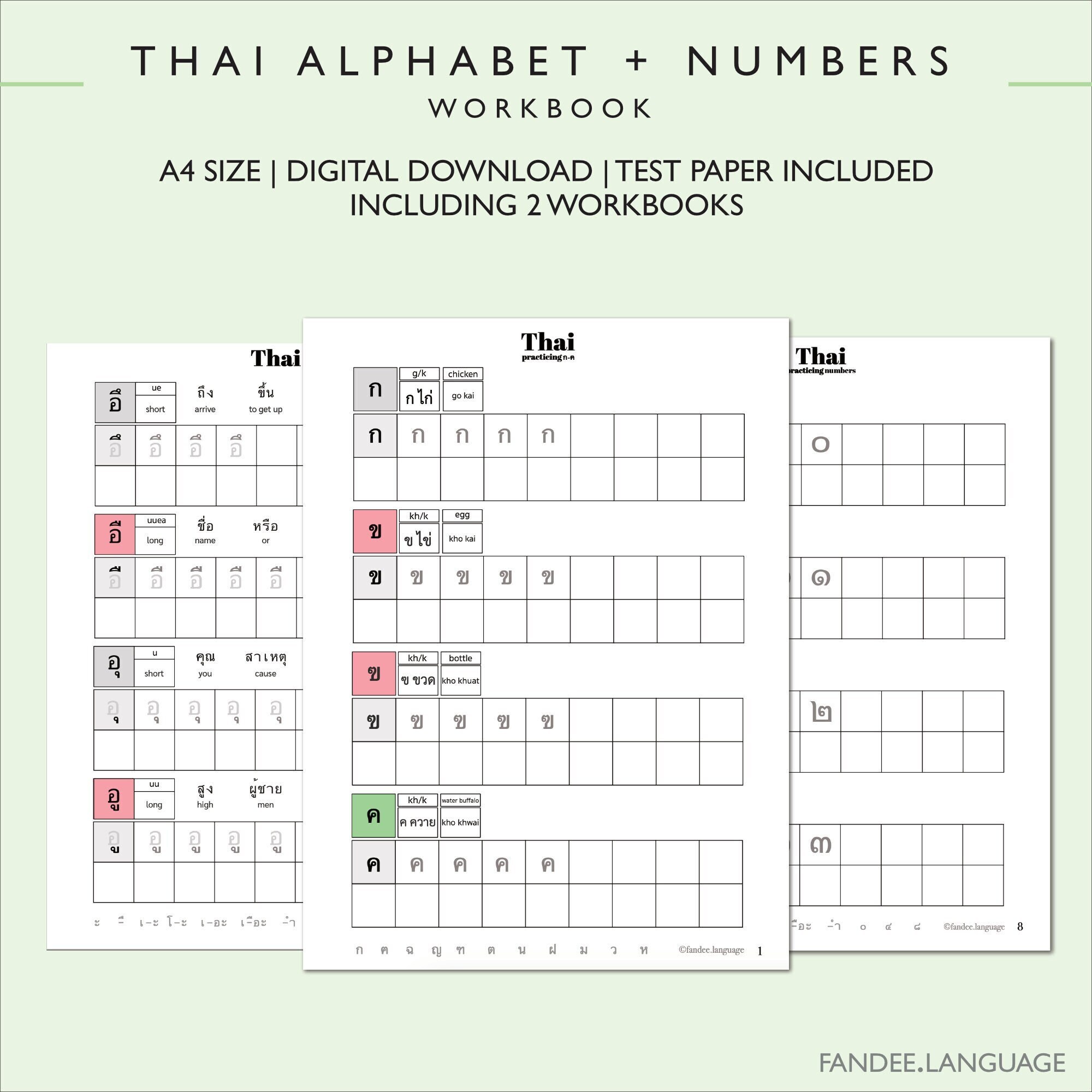 Thai Alphabet Vowels and Consonants Worksheets Notebook - Etsy UK