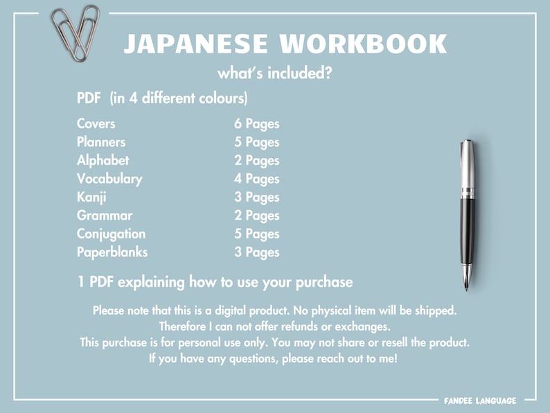 Japanese All-in-one Workbook | Kanji | Vocabulary Worksheets | Grammar ...