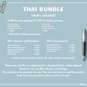 Thai Study Bundle | Vowels and Consonants With Workbook and Flashcards ...