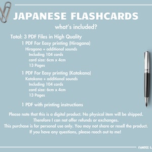 Japanese Alphabet Katakana, Hiragana 208 Flashcards DIGITAL DOWNLOAD | Study Japanese Language ...
