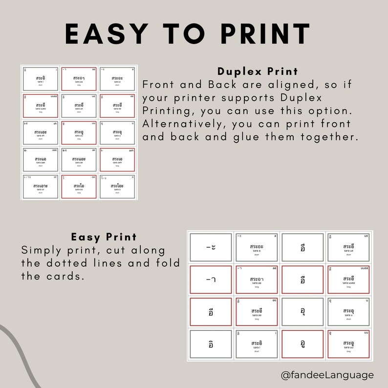 Thai Alphabet Flashcards Bundle consonants and Vowels - Etsy