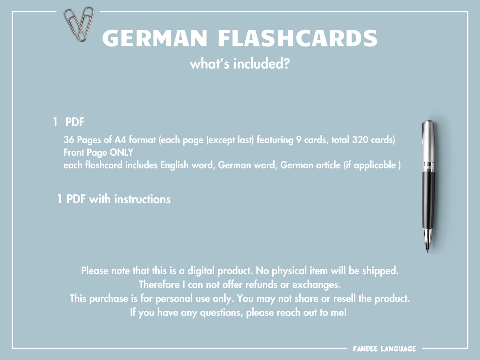 German Flashcards | 320 Flashcards for German Beginners | DIGITAL ...