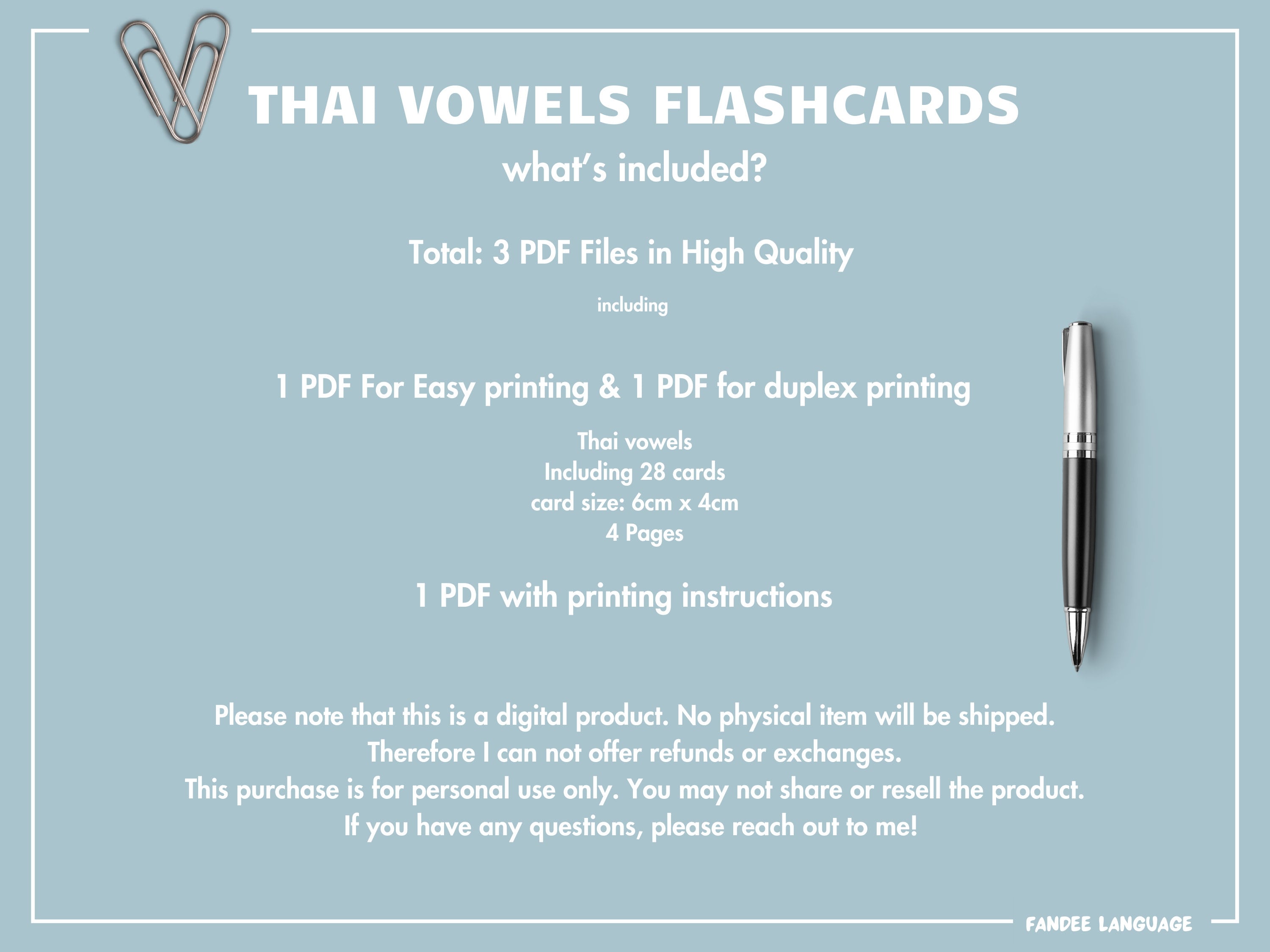 Thai Alphabet Vowels Flashcards DIGITAL DOWNLOAD | Study Thai Language ...