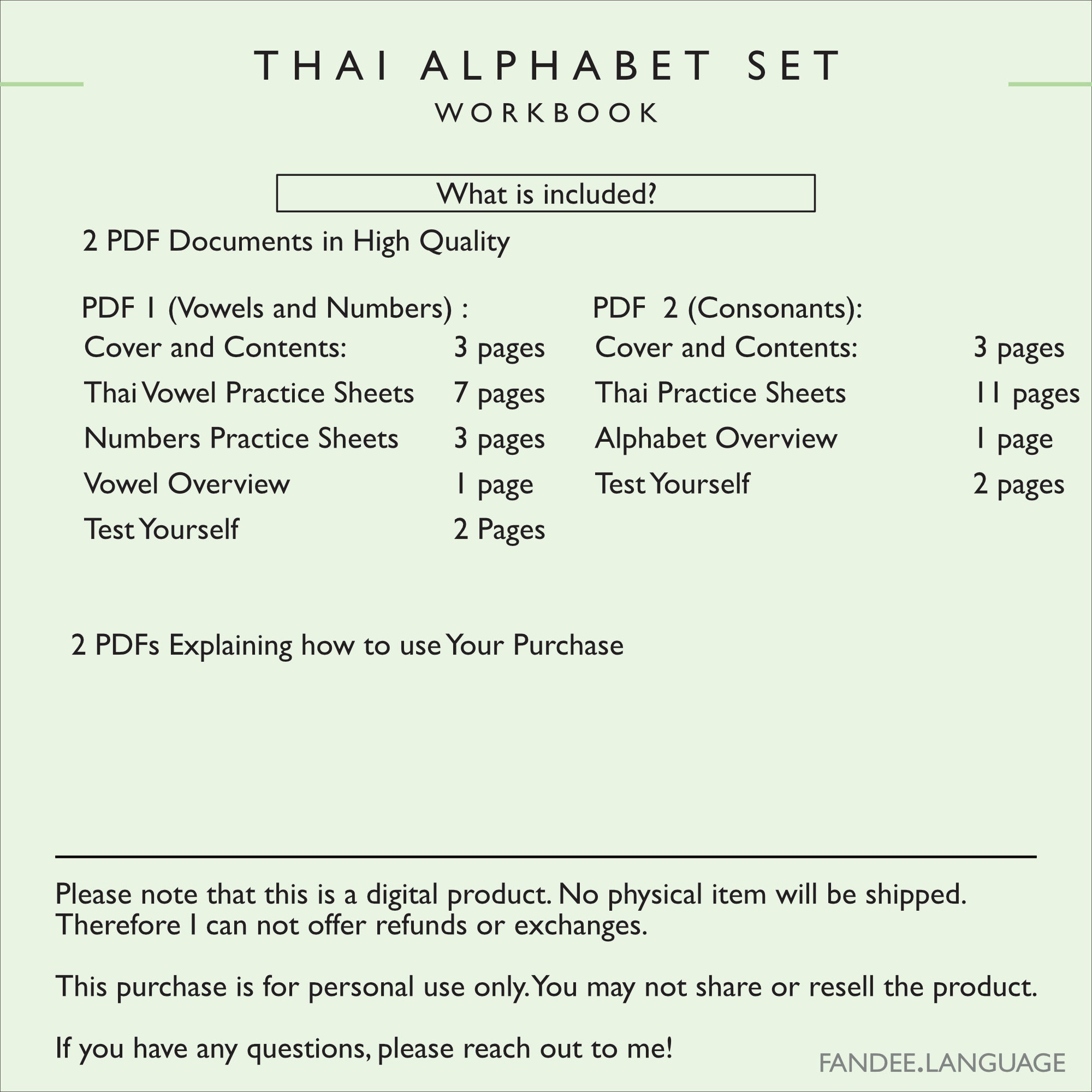 Thai Alphabet Vowels and Consonants Worksheets Notebook - Etsy Canada