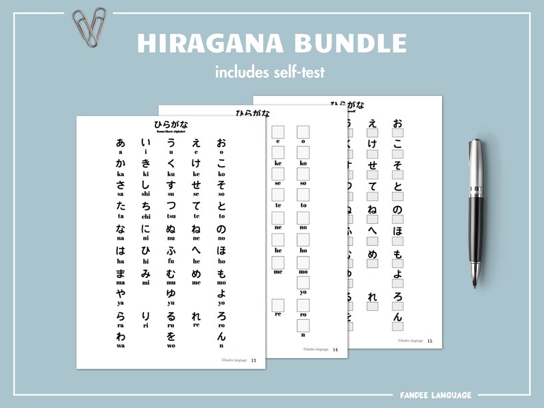 Japanese Alphabet Hiragana Bundle Worksheets & Flashcards | Digital ...