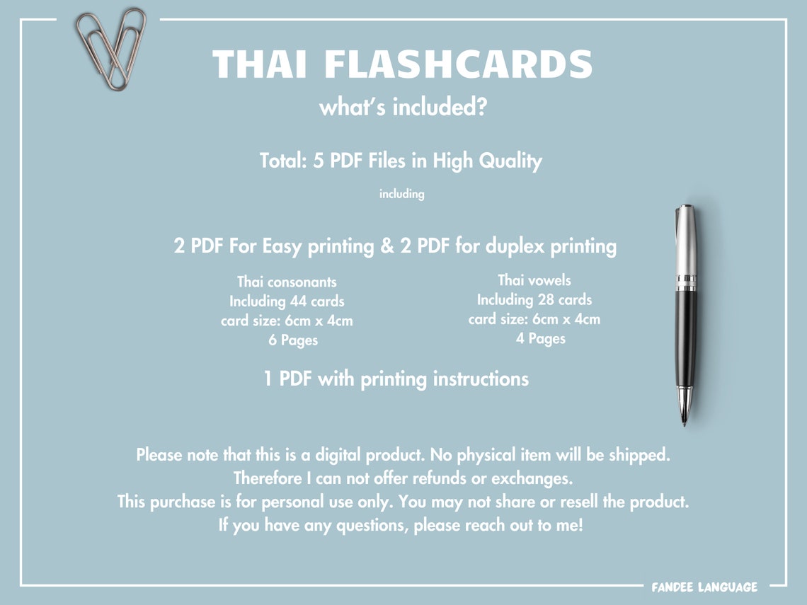 Thai Alphabet Flashcards Bundle (Consonants and Vowels) DIGITAL ...