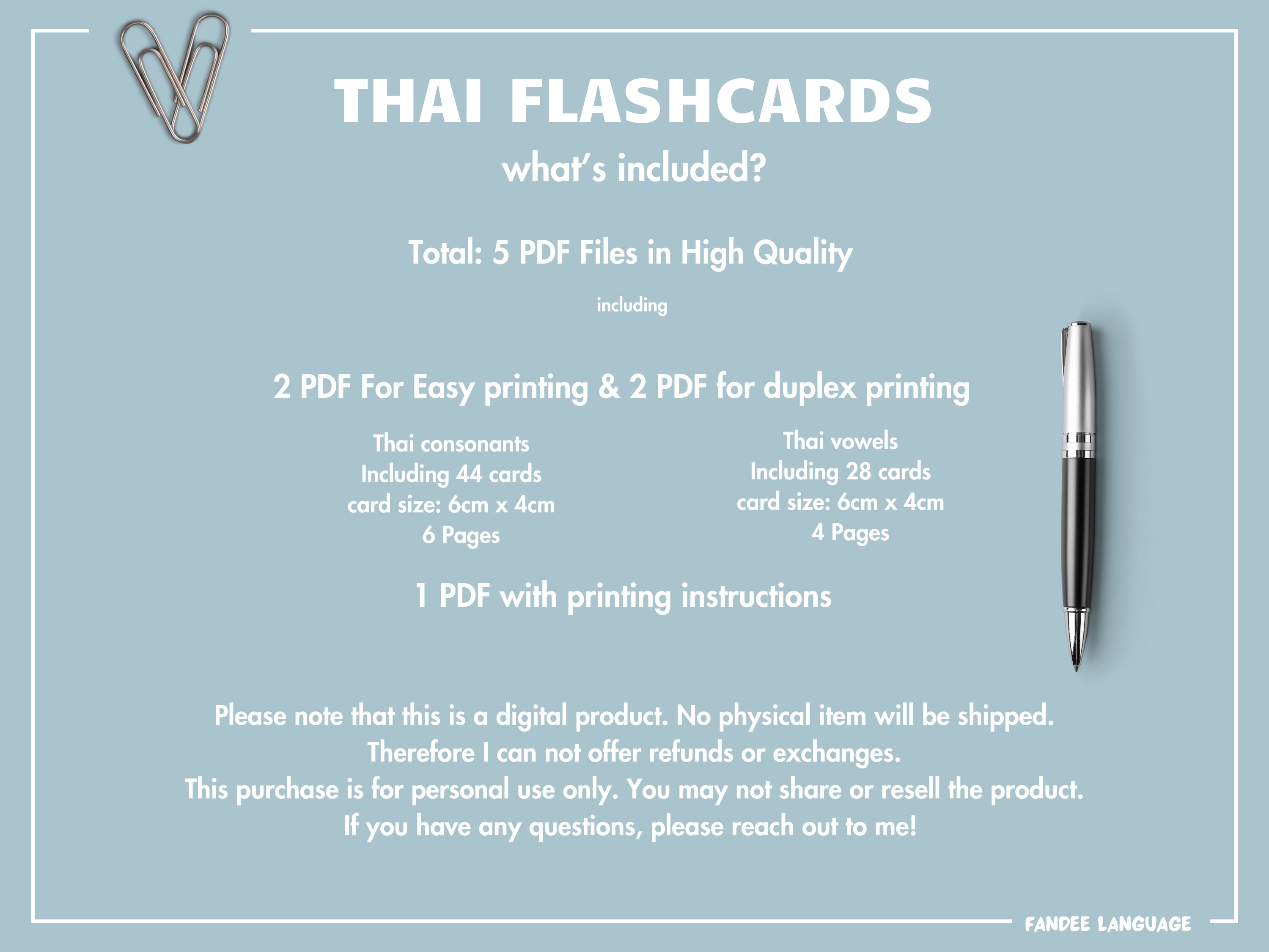 Thai Alphabet Flashcards Bundle (consonants and Vowels) DIGITAL ...
