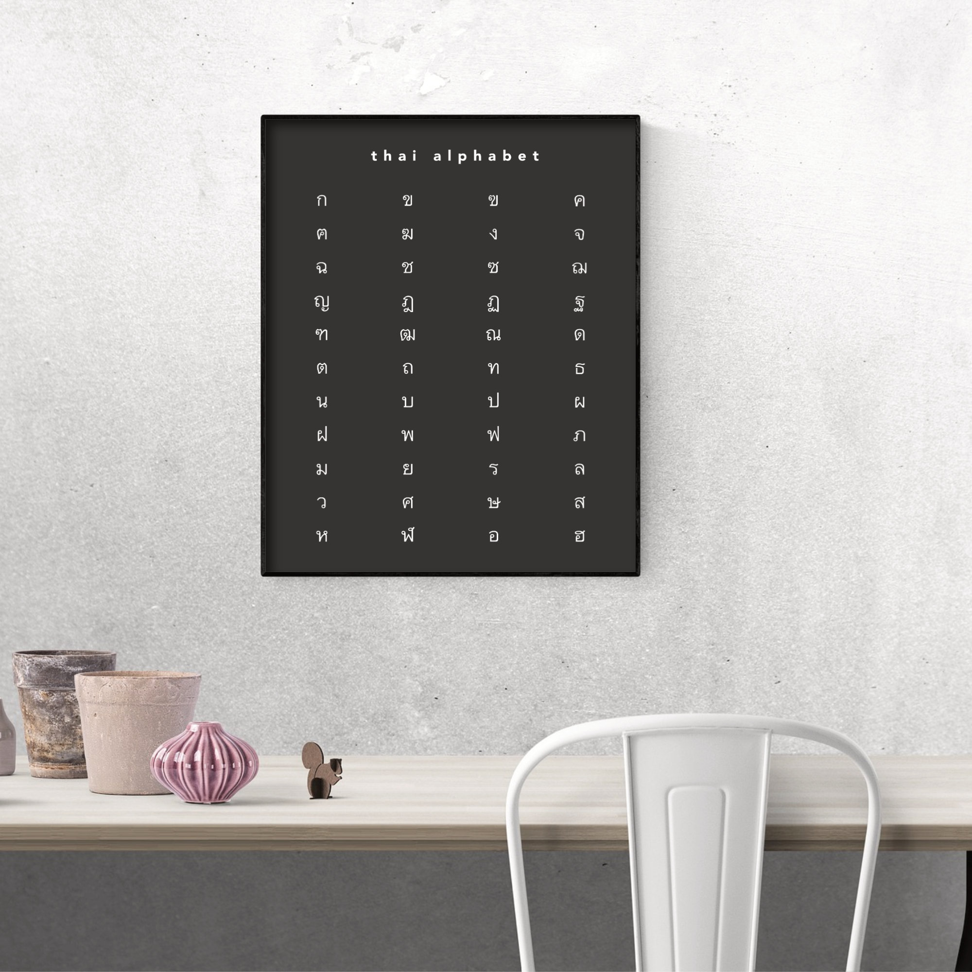 Thai Alphabet Poster Digital Download Study Thai Language - Etsy