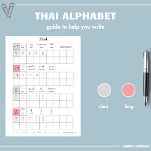 Thai Alphabet Vowels and Consonants Worksheets Notebook | Test Yourself ...