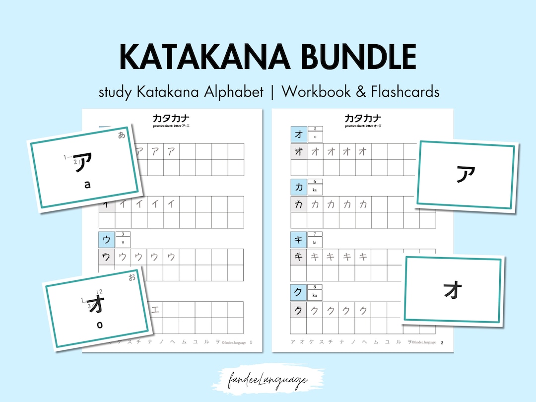 Japanese Alphabet Katakana Bundle Worksheets & Flashcards Digital ...