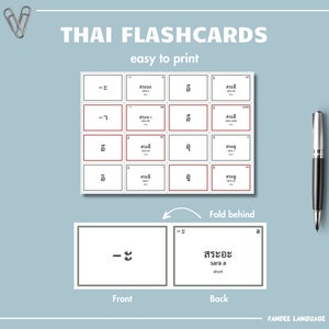 Thai Alphabet Flashcards Bundle (consonants and Vowels) DIGITAL ...
