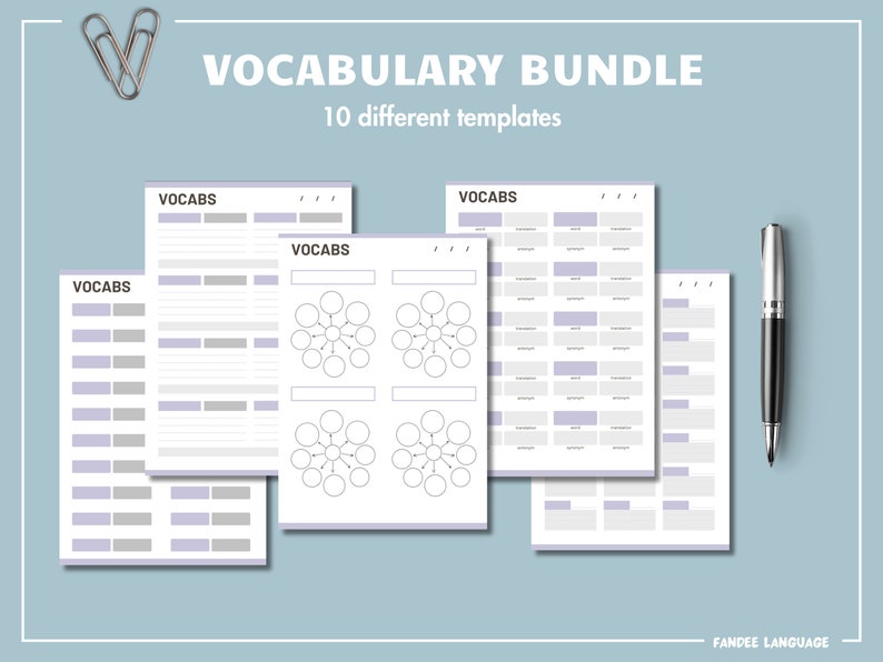 Ultimate Vocabulary Worksheet 10 Templates Bundle in 4 Colors | All ...