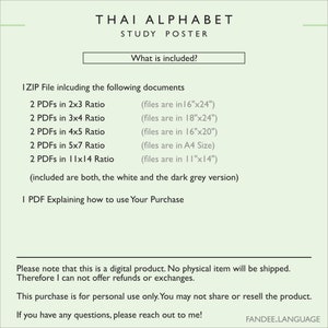 Thai Alphabet Poster Digital Download | Study Thai Language Instant ...