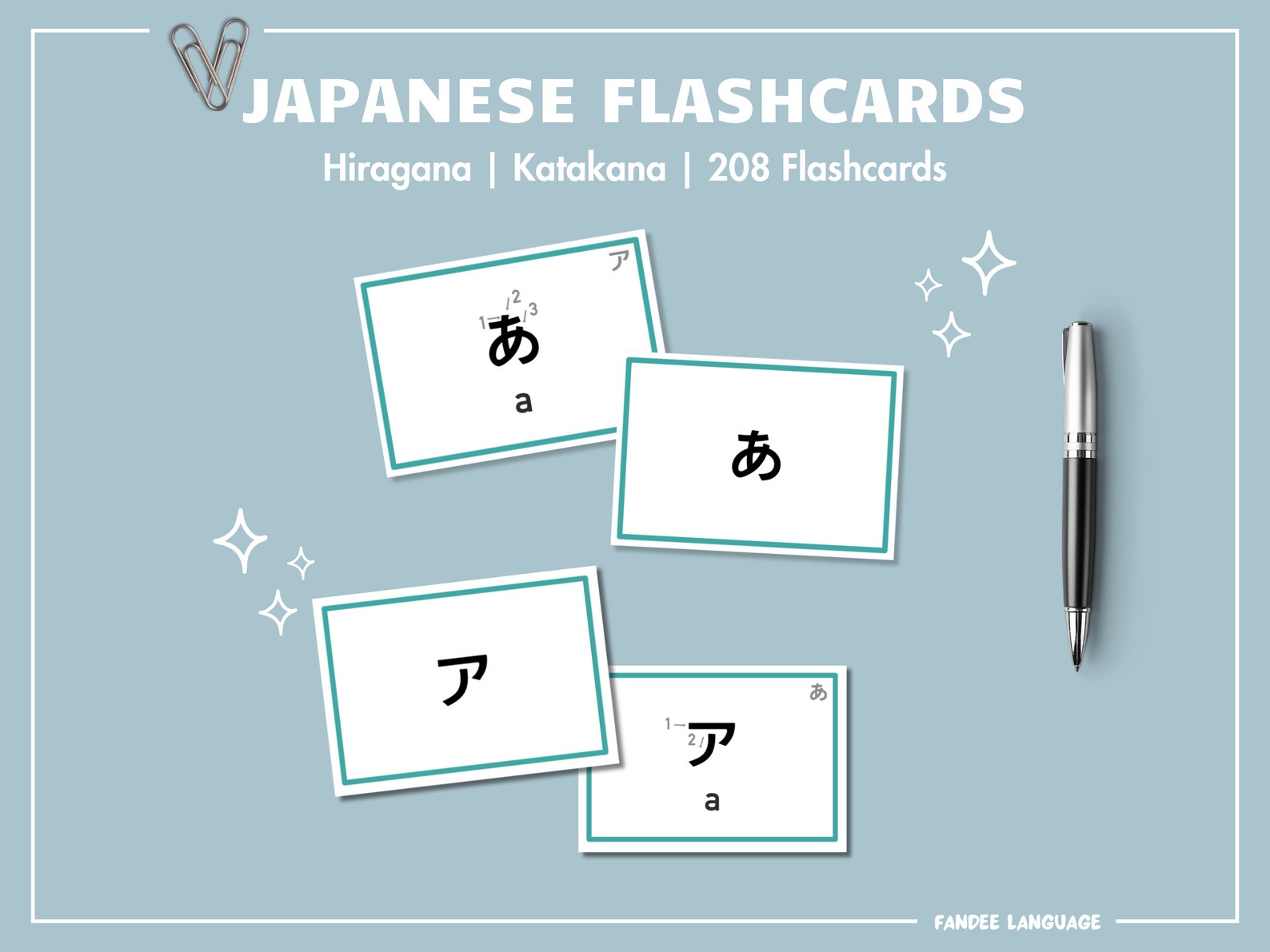 Japanese Alphabet Katakana, Hiragana 208 Flashcards DIGITAL DOWNLOAD ...