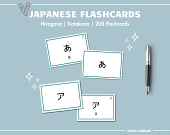 Japanese Katakana Alphabet 104 Flashcards DIGITAL DOWNLOAD | Study Japanese Language With ...