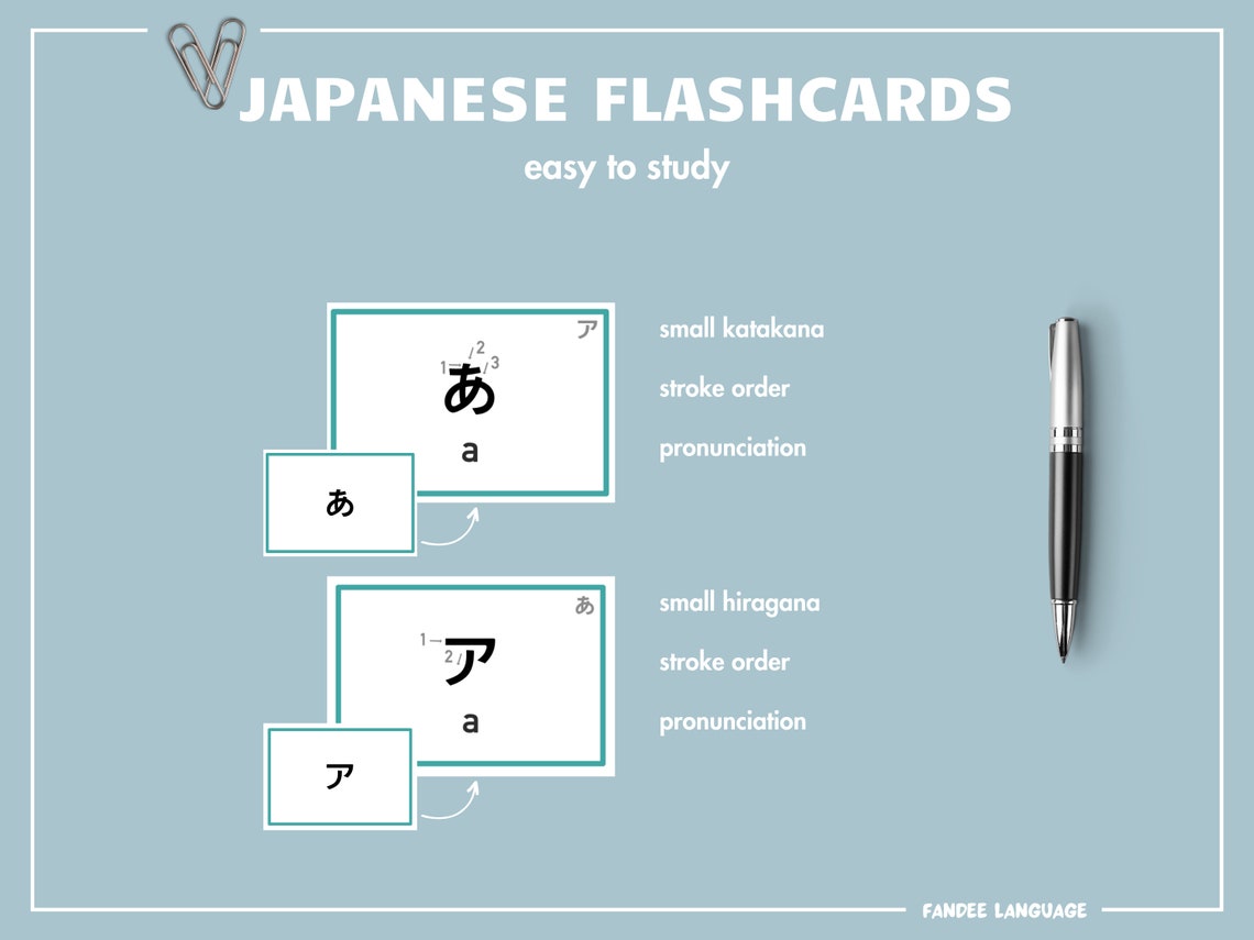 Japanese Alphabet Katakana, Hiragana 208 Flashcards DIGITAL DOWNLOAD ...
