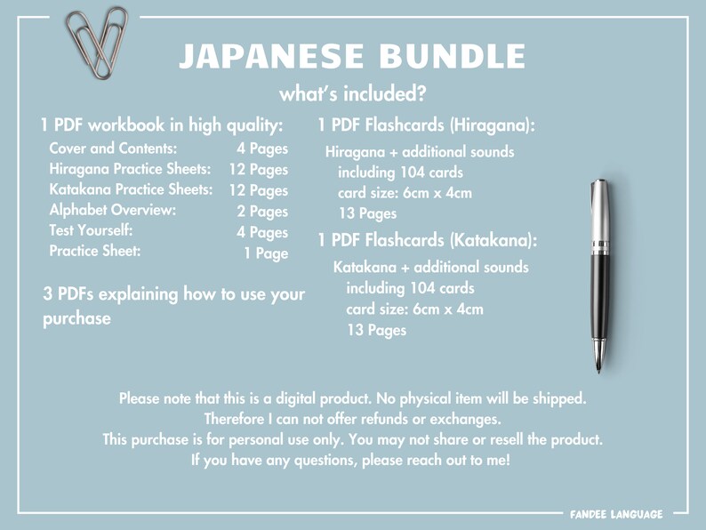 Japanese Study Bundle Workbook & Flashcards | Study Hiragana and ...