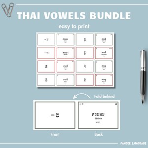 Thai Alphabet Vowel Bundle Workbook and Flashcards Digital Download ...