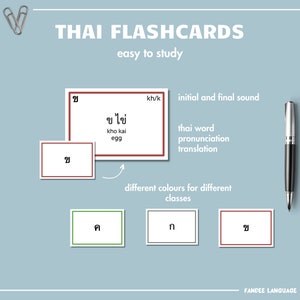 Thai Alphabet Flashcards Bundle (consonants and Vowels) DIGITAL ...