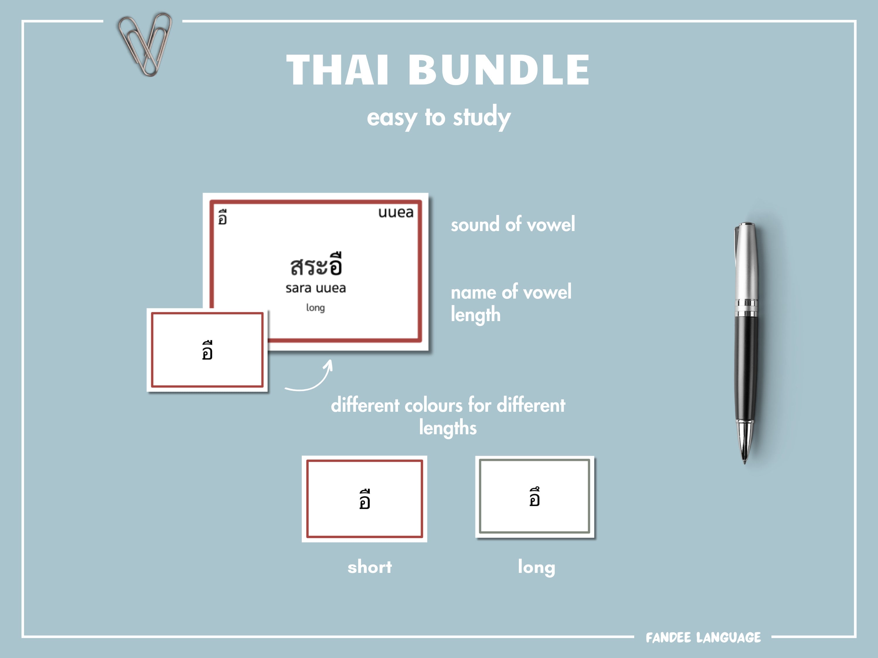 Thai Study Bundle Vowels and Consonants With Workbook and Flashcards ...