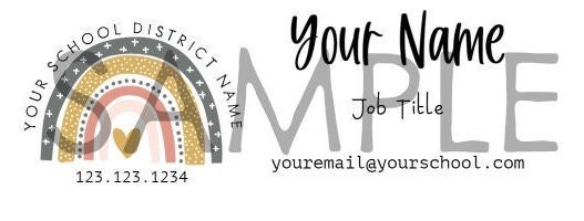 Boho Rainbow Teacher Email Signature Custom Email Signature - Etsy