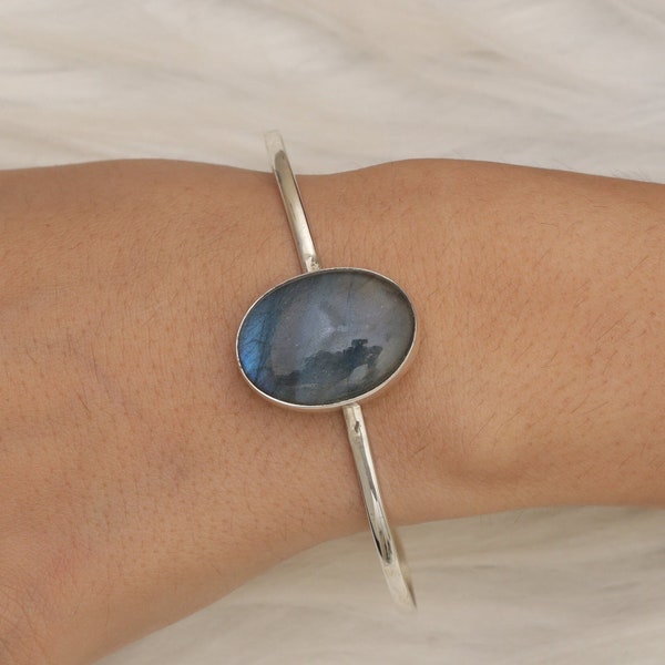 Labradorite Cuff Bracelet - Etsy