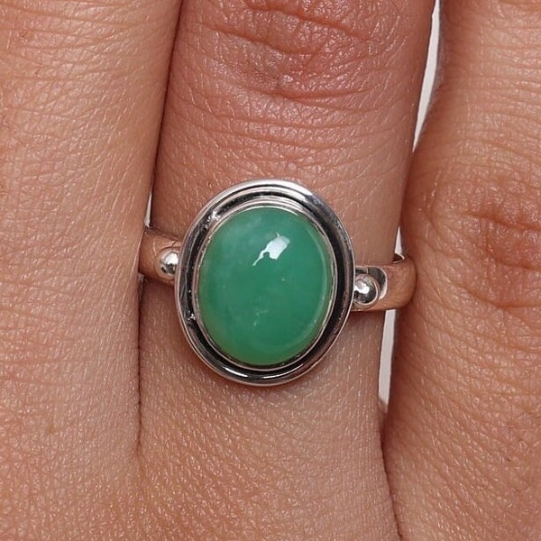 Green Silver Ring - Etsy