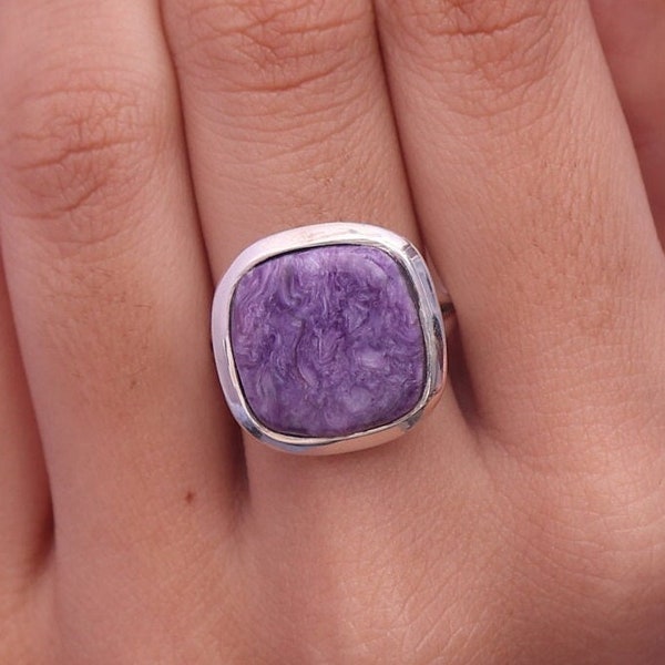 Charoite Ring - Etsy
