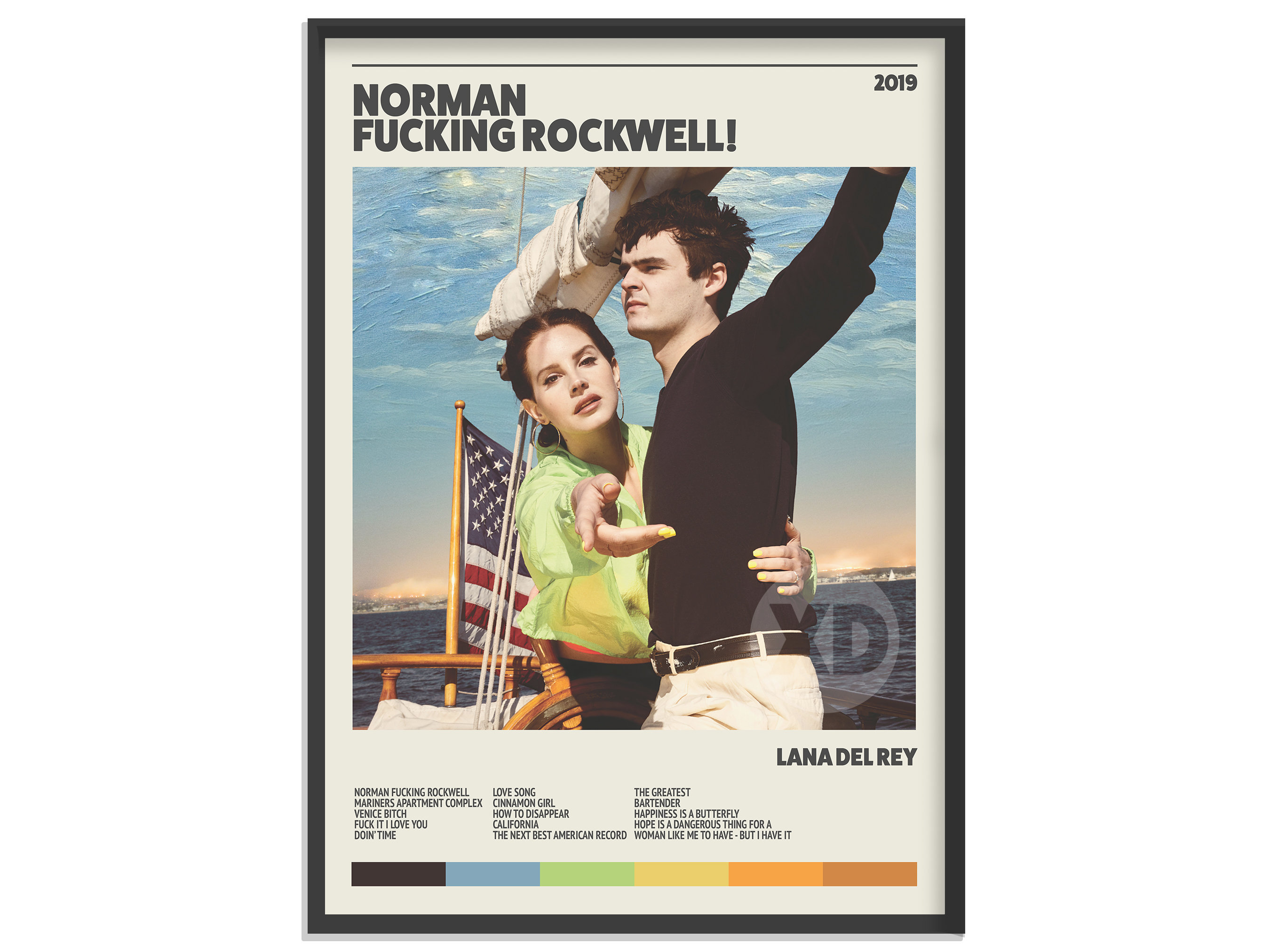 Lana Del Rey - NFR - Norman F--ing Rockwell Retro Album Print | Music ...