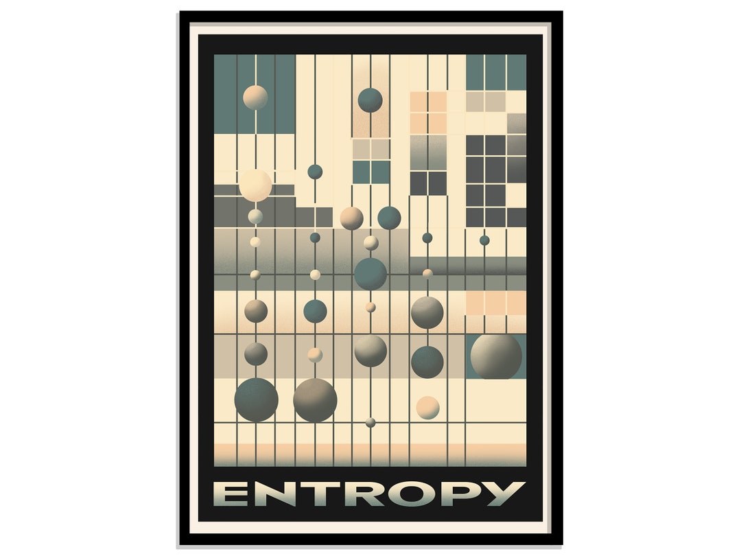 Entropy Mid Century Modern Geometric Bauhaus Science Physics Poster ...