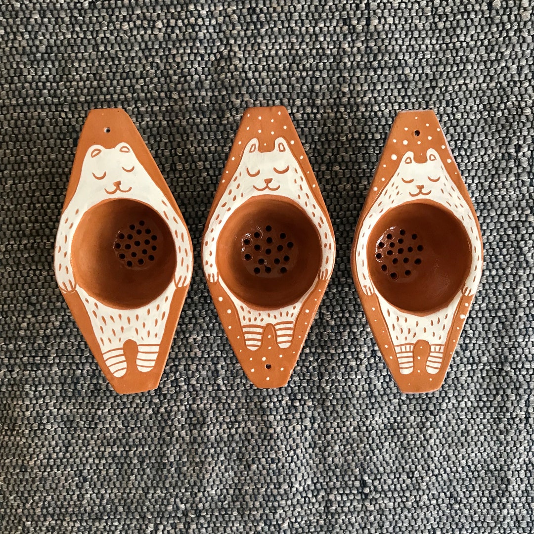 Ceramic Tea Strainer With White Bear / Whimsical Tea Strainer With Cute ...