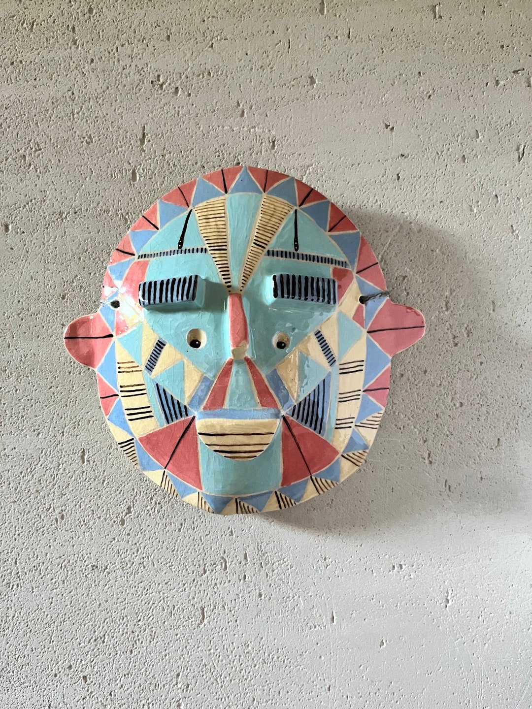 Decorative Ceramic Mask, Handpainted and Handmade Original Ceramic Wall ...