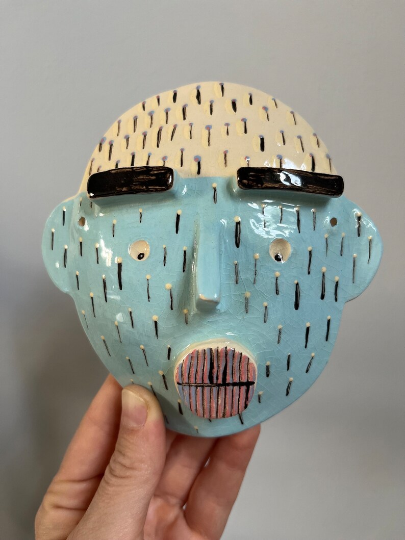 Original Wall Art Decorative Mask, Handpainted and Handmade Ceramic ...