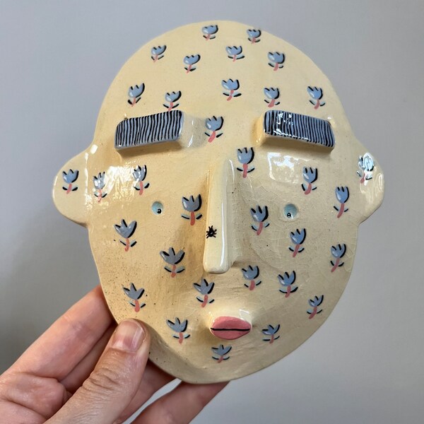 Ceramic Wall Mask - Etsy