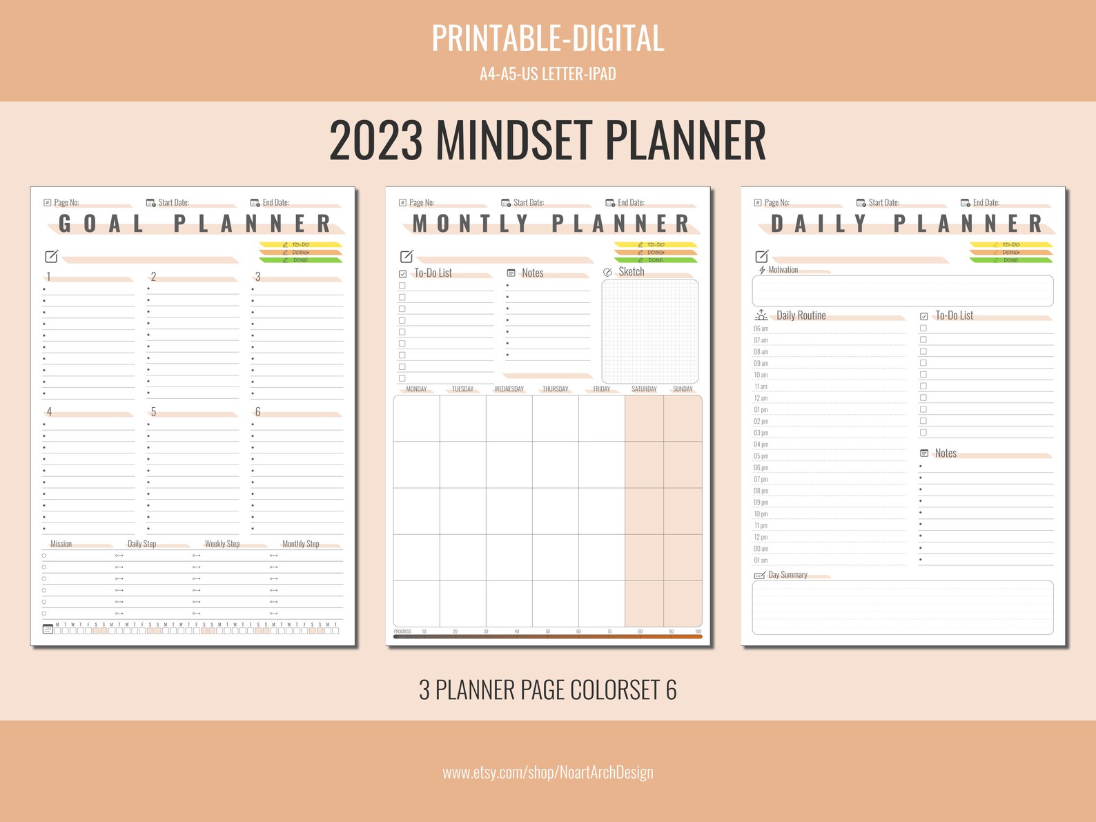 2023 Mindset Planner Tracker Goal Pages Printable and iPad Notability ...