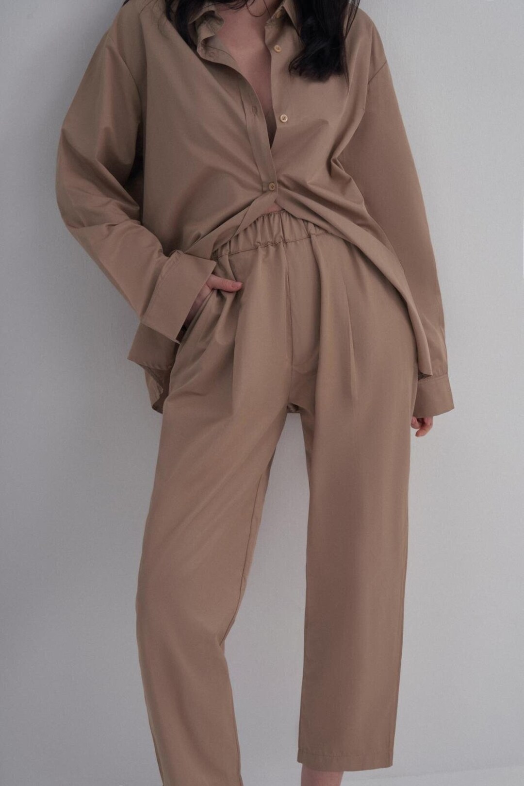 Shirt and Pants Set Cotton,two Piece Set,suit Women,basic Shirts Women ...