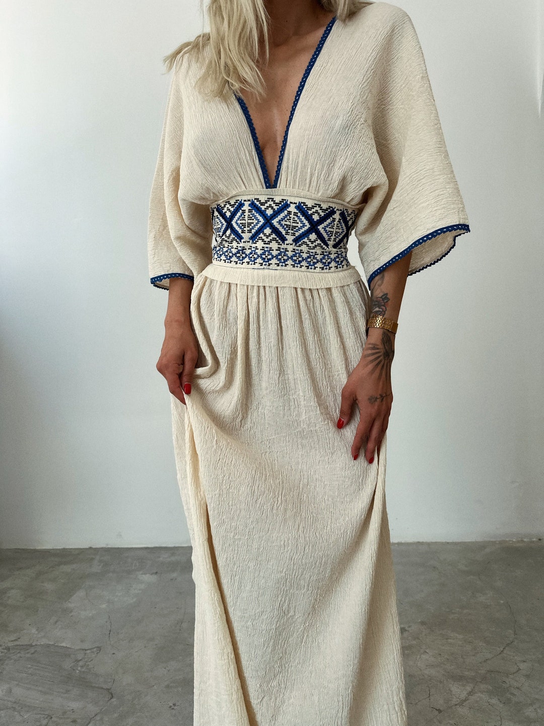 Boho Goddess Dress,modest Wedding Dress,high Slit Summer Dress,wedding ...