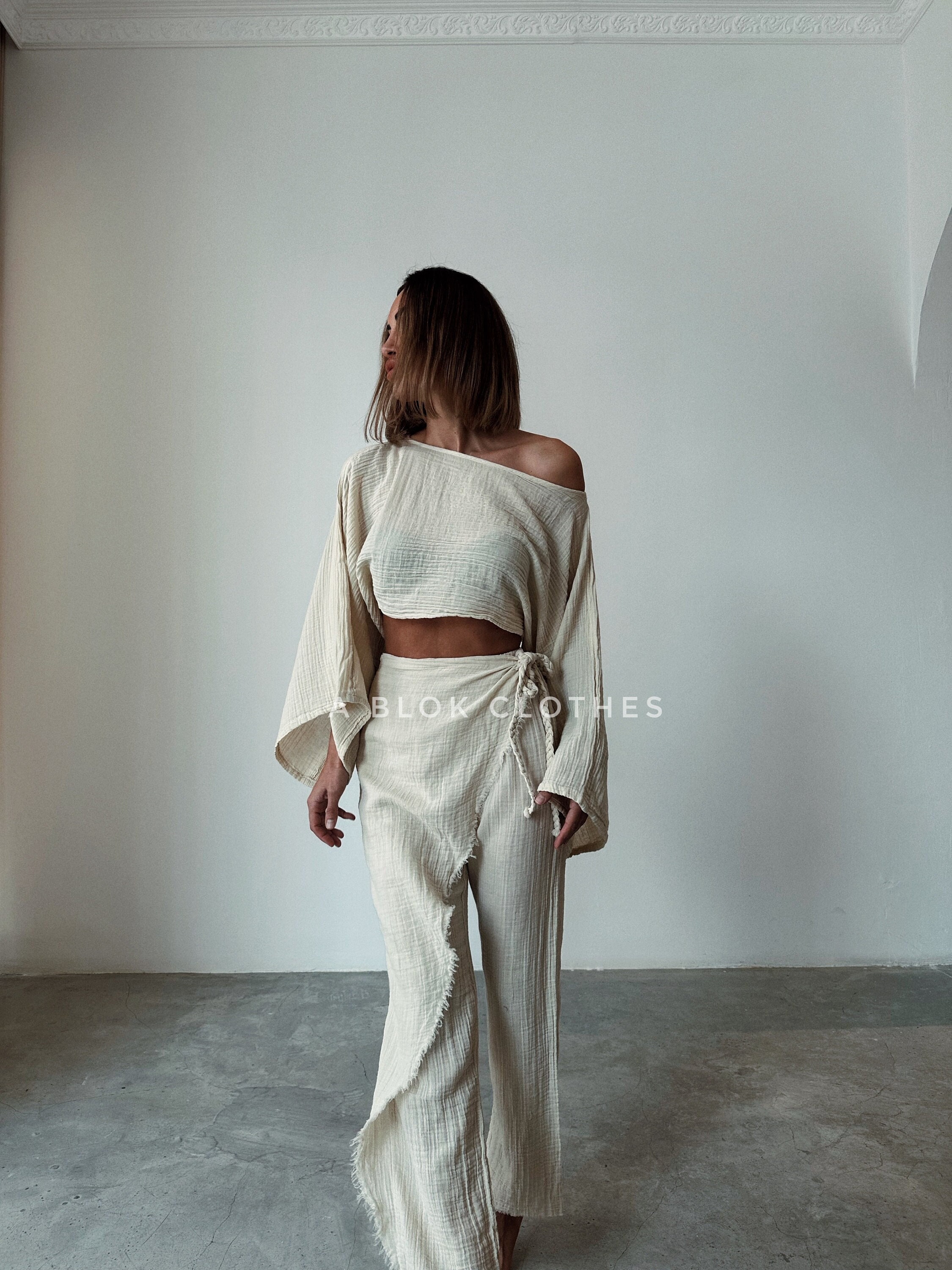 Turkish Cotton Harem Pants: Boho High Waist Yoga Trousers,wide Leg ...