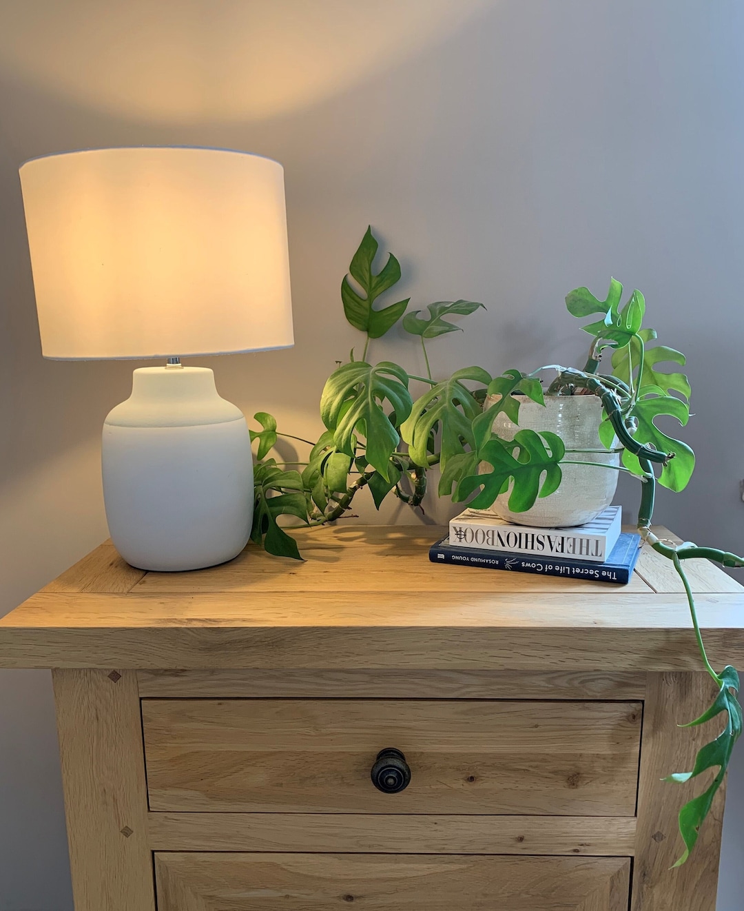 Ceramic Textured Hand Glazed Table Lamp With Cotton Lamp Shade Blue ...