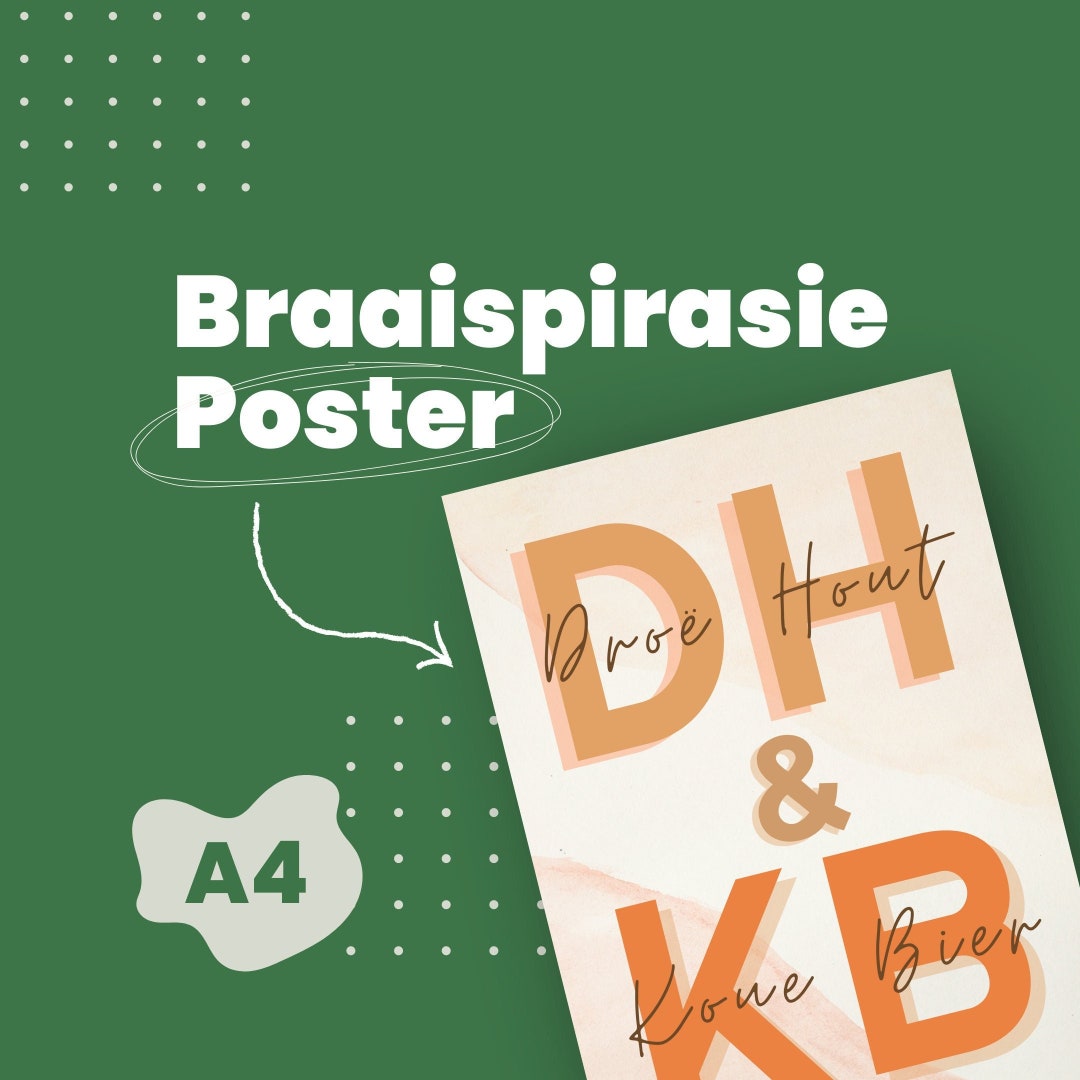 Afrikaans Poster, A4 Inspirational Poster, Braai Print for Braaiers ...