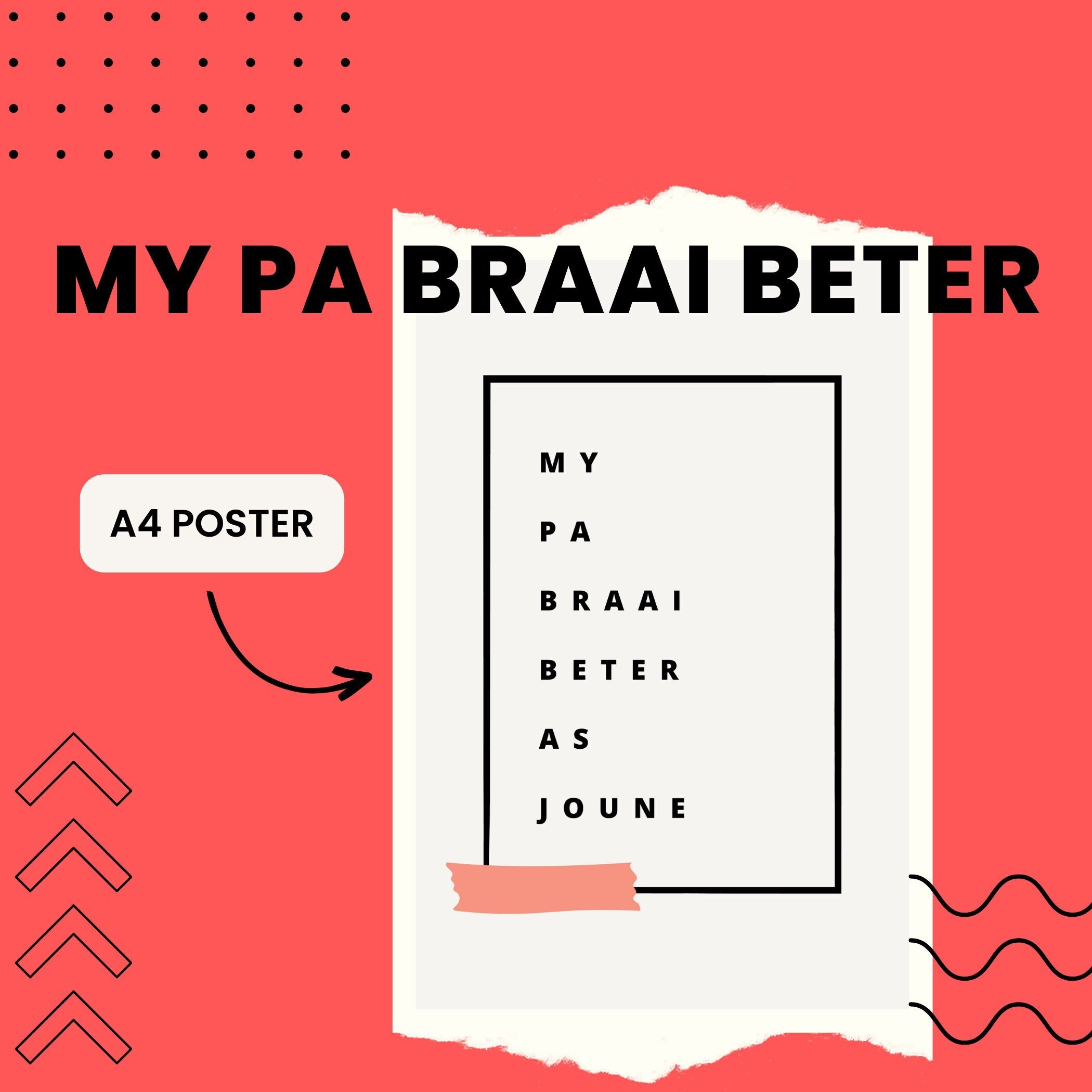 Afrikaans Poster, Instant Download, A4 Poster, Print at Home, for ...